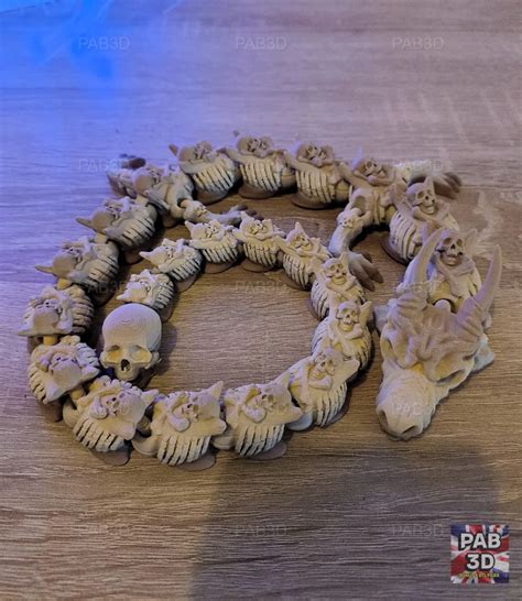 Articulated Flexi Dragon Skull And Bone By Pab3d Makerworld Download