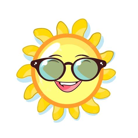 Soleil Souriant Animé Avec Des Lunettes De Soleil