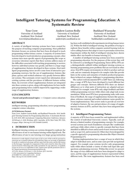 pdf intelligent tutoring systems for programming education a