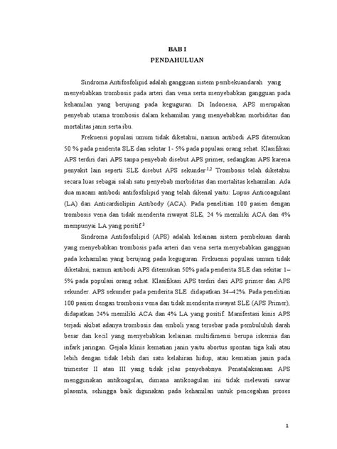 Patogenesis Interpretasi Dan Tatalaksana Hasil Pemeriksaan Aca Aps
