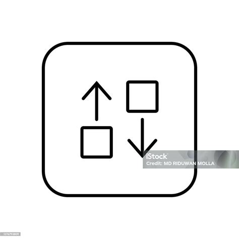 웹 및 모바일 앱용 라인 아이콘화살표 왼쪽 오른쪽 방향 스 와이프 버튼 벡터 전송 데이터에 대한 스톡 벡터 아트 및 기타 이미지