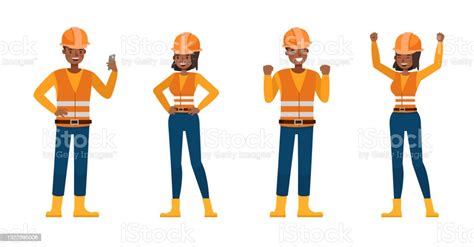 빌더 사람들은 캐릭터 벡터 디자인을 작업합니다 감정과 다양한 행동의 프리젠 테이션 건설 산업에 대한 스톡 벡터 아트 및 기타 이미지 건설 산업 공사장 감독 공사장