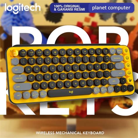 Jual Keyboard Logitech POP Keys Wireless Mechanical Emoji Keyboard Shopee Indonesia