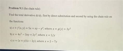 solved problem 9 1 the chain rule find the total