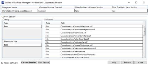 Unified Write Filter Recast Docs