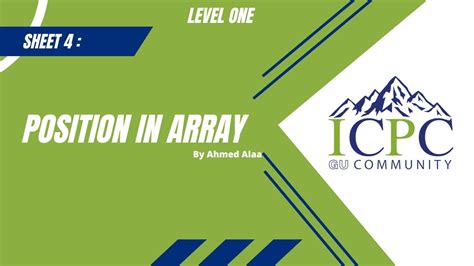 C Positions In Array Youtube