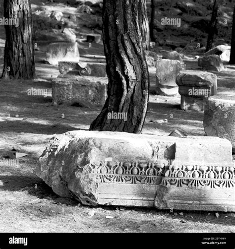 Old Ruined Column And Destroyed Stone In Phaselis Temple Turkey Asia