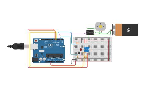 Circuit Design Control De Motor Con Un Boton Tinkercad