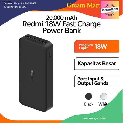 Jual Official Xiaomi Mah Redmi W Fast Charge Power Bank Shopee Indonesia