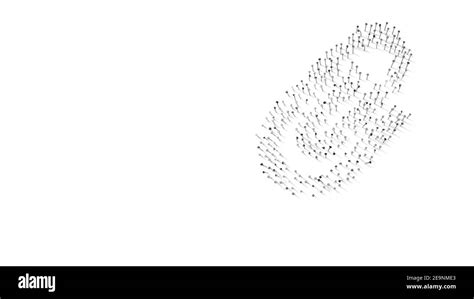 3d Rendering Of Nails In Shape Of Symbol Of Paper Clip With Shadows Isolated On White Background
