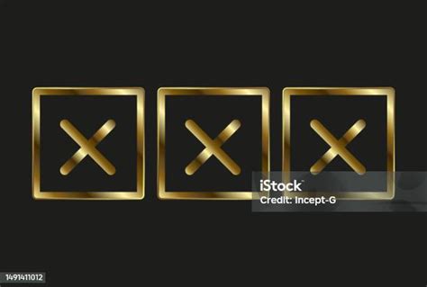 선택 취소 기호 집합 개념 벡터 디자인 표시 고급 프레임 벡터 기호 격리된 검은색 배경에 3차원 형태에 대한 스톡 벡터 아트 및