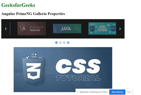angular primeng galleria properties geeksforgeeks