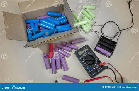 Bangkok Thailand March 12 2023 Used Recycled Lithium Ion 18650