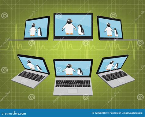 Perspective Laptop Computer Six Angle Vector Stock Vector Illustration Of Concept Grid 122583352