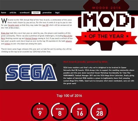 Moddb´s Top 100 Mods Of 2016 Has Been Announced Tgg