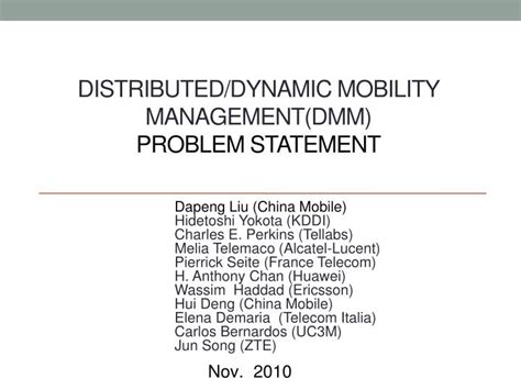 Ppt Distributed Dynamic Mobility Management Dmm Problem Statement Powerpoint Presentation