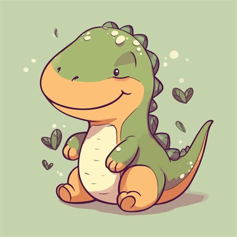Premium Vector A Cartoon Dinosaur With A Green Body And A Green Body