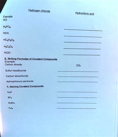 Solved Hydrogen Chloride Hydrochloric Acid Example Hci Hapos Hcn Hczh