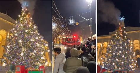 ახალი წლის ღამეს თბილისის მთავარ ნაძვის ხეს ცეცხლი გაუჩნდა