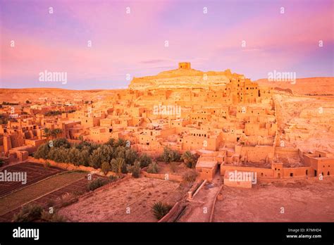 First Morning Light On Ait Ben Haddou Also Transcribed As Ait