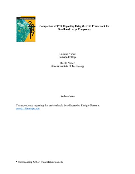 Pdf Comparison Of Csr Reporting Using The Gri Framework For Small And