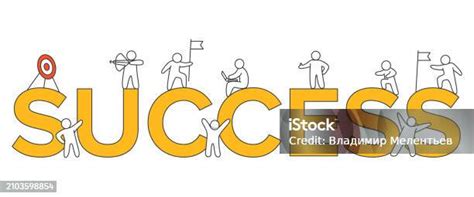 성공 비문 또는 비즈니스 승리 워크샵과 브레인스토밍을 하는 성공한 사람들 성장 개념에 대한 스톡 벡터 아트 및 기타 이미지