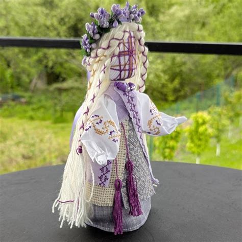 Лялька мотанка 25 см в лавандових тонах — ціна 425 грн у каталозі Інтерєрні ляльки Купити