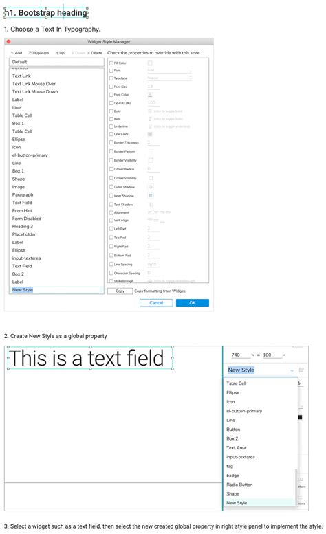 Axure Tips Global Properties To Improve Efficiency Color Text Elev Axureboutique
