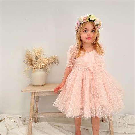 Fairy Wonderland Pastel Pink Girls Party Tulle Dress Special Occasion