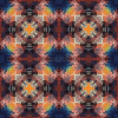 Geometric Mosaic Seamless Pattern Design Repeat Textile Design Surface Design Stock