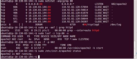 Apache 22 Apache2 Is Not Running But It Listens At Port 80 Server