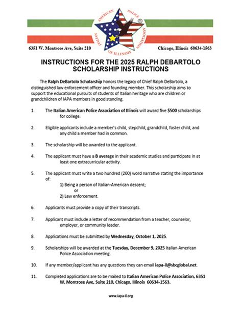 Scholarship The Italian American Police Association