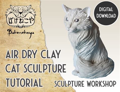 How To Sculpt A Sitting Cat In Air Dry Clay Sculpture Tutorial