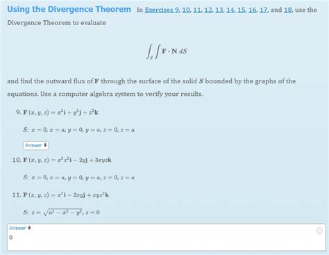 Solved Using The Divergence Theorem In Exercises Chegg