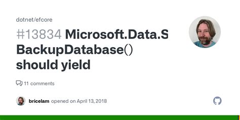 Microsoftdatasqlite Backupdatabase Should Yield · Issue 13834 · Dotnetefcore · Github