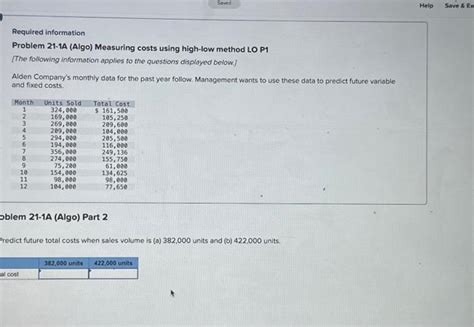 Solved Required Information Problem 21 1a Algo Measuring