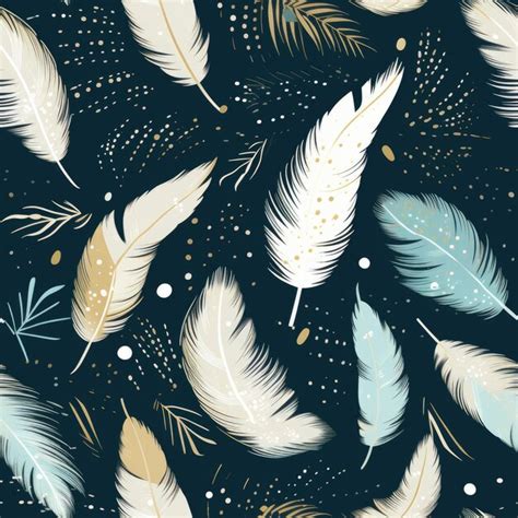 Premium Ai Image Feathers Seamless Pattern