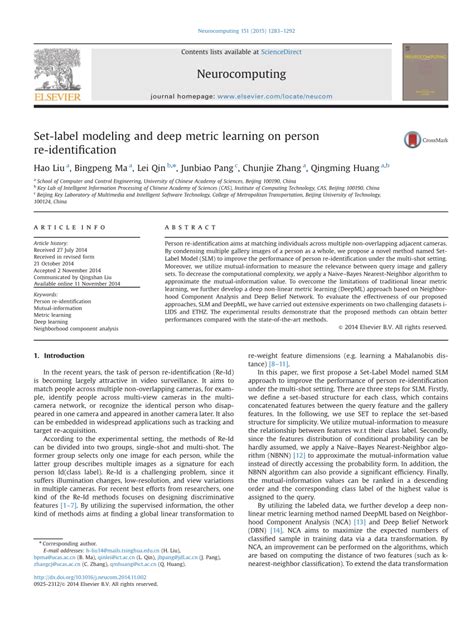 Pdf Set Label Modeling And Deep Metric Learning On Person Re Identification