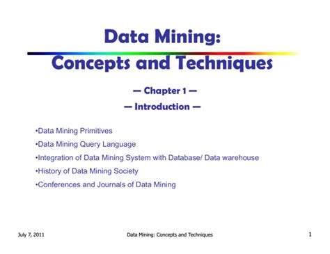 Data Mining Concepts And Techniques Introduction