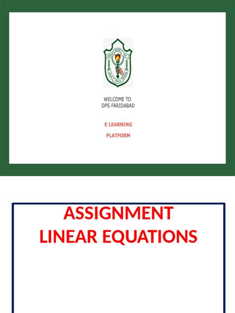 Linear Equations Assignment Pdf Elementary Mathematics Arithmetic