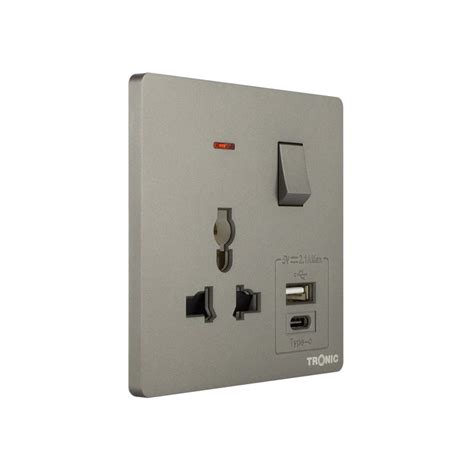 Panasonic Switch Socket Sgl Universal Usb Grey Abbelec Store