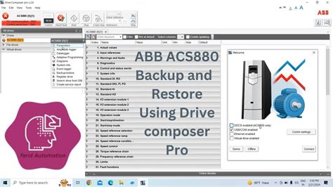 Abb Drive Acs880 Step By Step Guide To Backup And Restore Using Drive Composer Youtube
