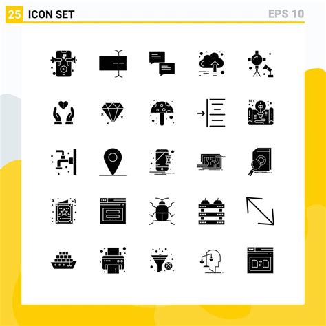 User Interface Pack Of 25 Basic Solid Glyphs Of Studio Lightning Lights