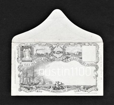 Rare J Valentine Ocean Penny Post Type 1 State 3 Circa 1850 Envelope