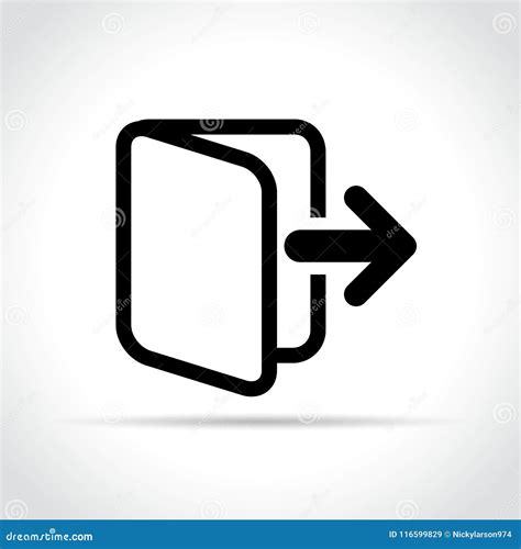 Logout Icon Exit Sign Register Logout Botton Flat Vector Illustration Isolated On White