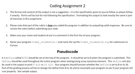 Coding Assignment 2 1 The Format And Content Of The