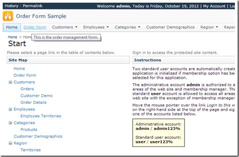 Code On Time Sample Applications Order Form Adding The Order Form Page