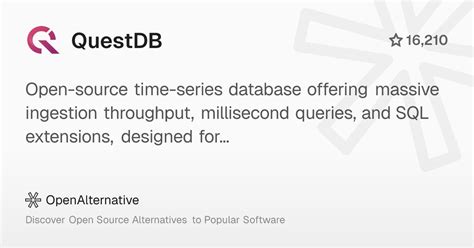 Questdb Open Source Alternative To Mongodb Kdb And Amazon Timestream