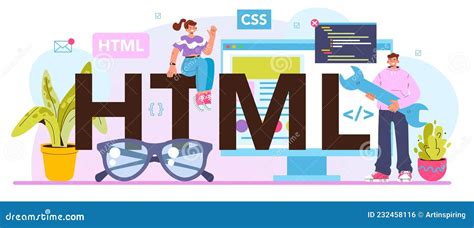 Html Typographic Header Website Development Process Stock Illustration Illustration Of