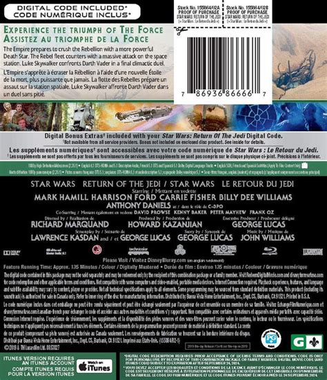 Star Wars Episode Vi Return Of The Jedi [blu Ray Digital
